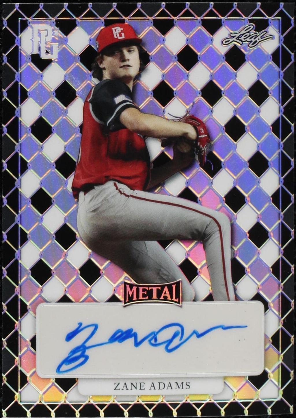 2022 Leaf Perfect Game National Showcase - Metal Autographs Zane Adams ...