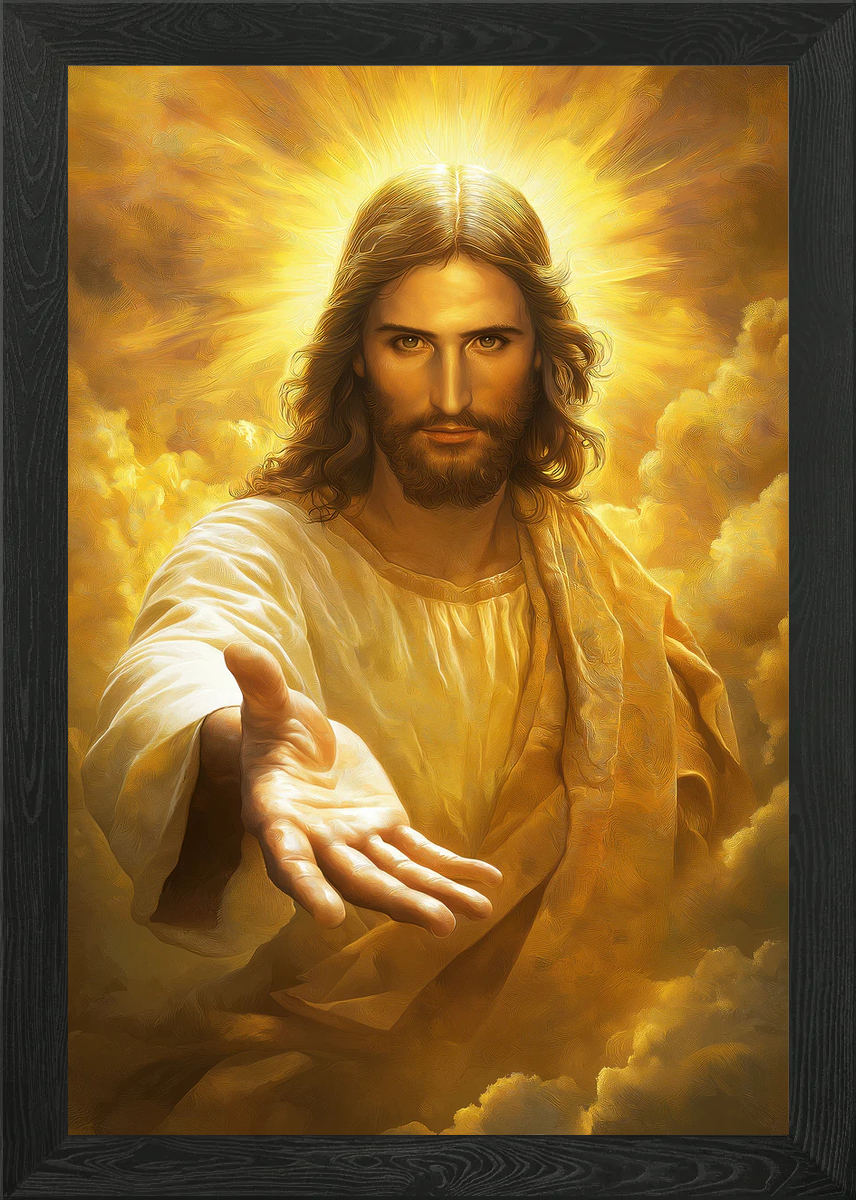 Jesus Reaching Out with Love Framed Wall Art Poster Canvas Print ...