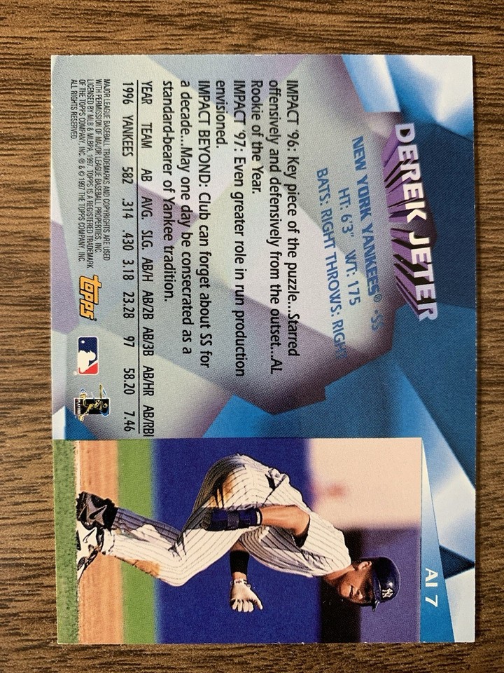 1997 Topps Awesome Impact Derek Jeter Rare Insert #AI7 Yankees SP HOF ...