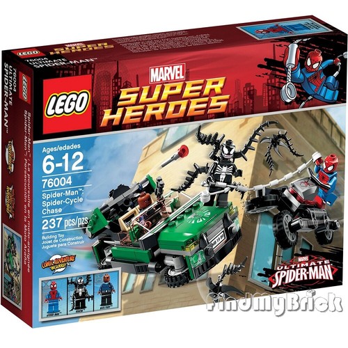 Lego 76004 Spider-Man Spider-Cycle Chase - Authentic Factory Sealed ...