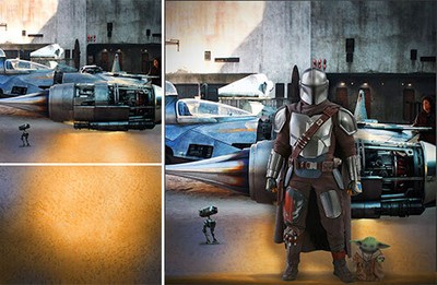 DETOLF POSTER BACKDROP~NABOO SHIP~FOR HOT TOYS STAR WARS 1/6 FIGURES ...