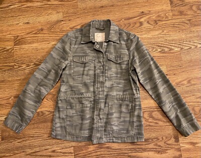 Altar'd State Camouflage Military Style Jacket Drawstring Waist Pockets ...