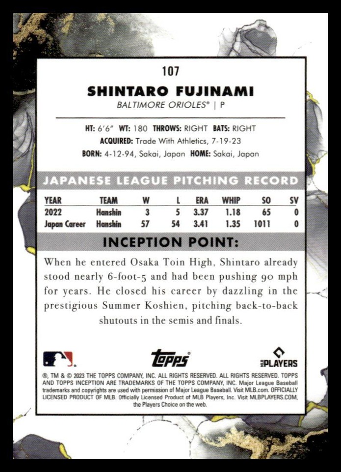 2023 Topps Inception #107 Shintaro Fujinami RC | eBay