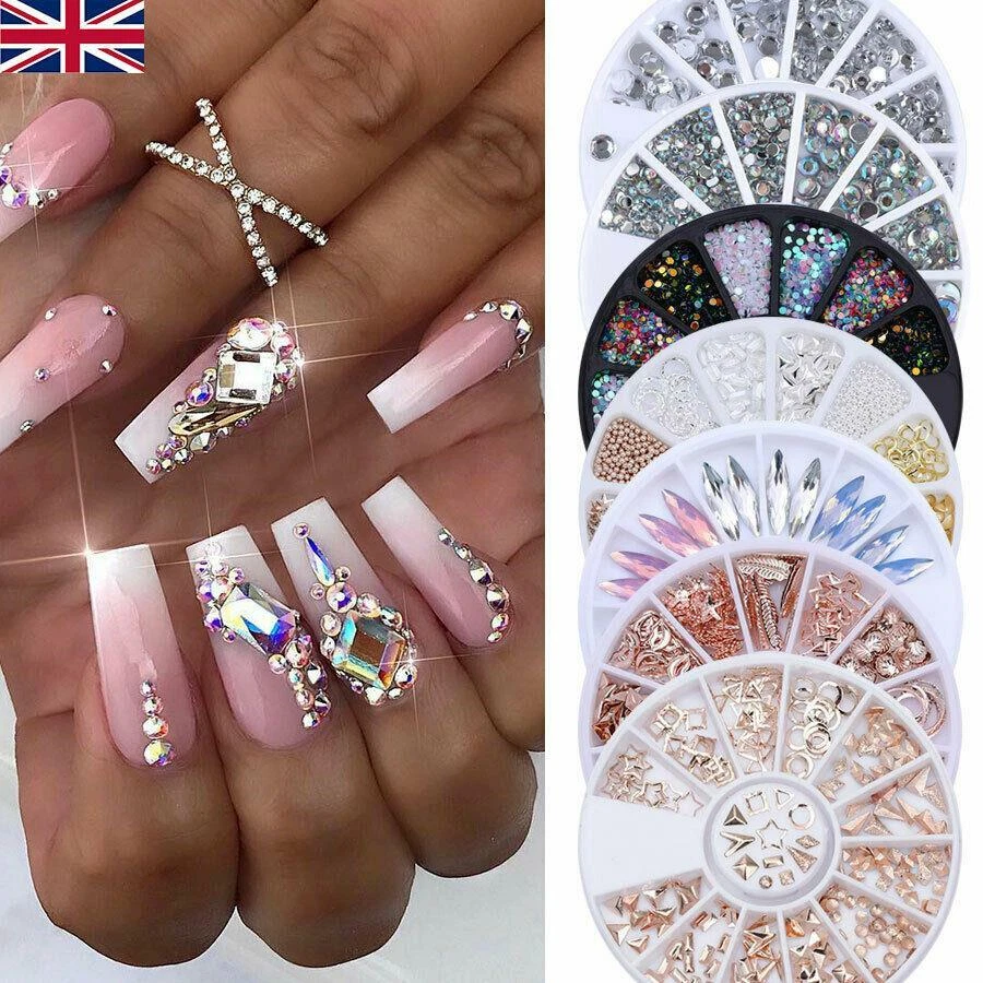 Simple Nail Art With Rhinestones