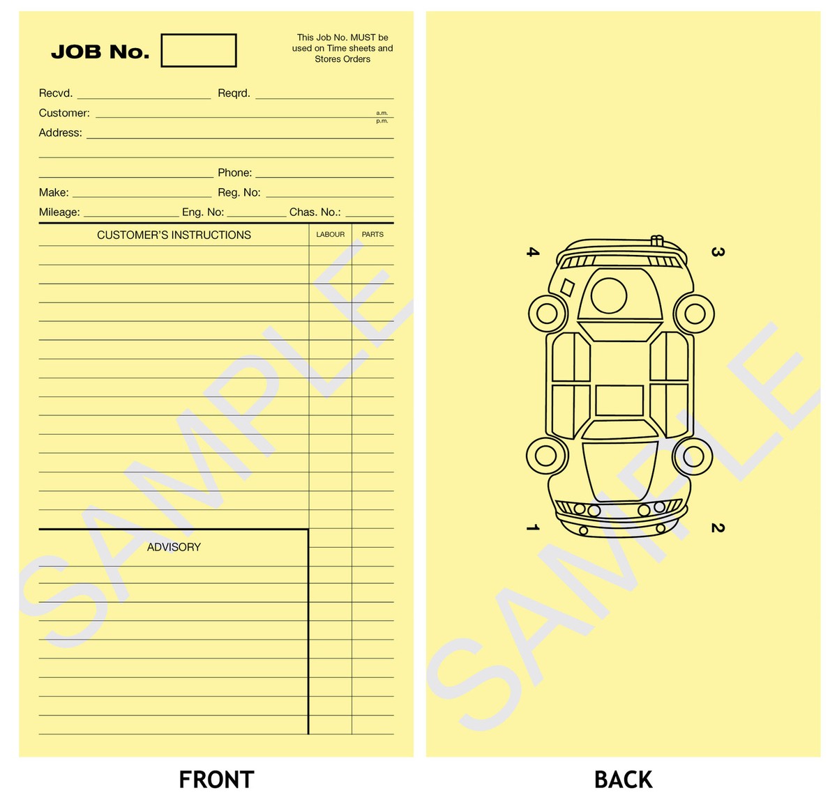 Automotive Service Sheet