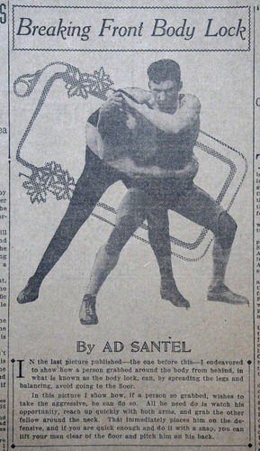 1915 San Francisco Sports Pages - Ad Santel Demonstrates Wrestling ...