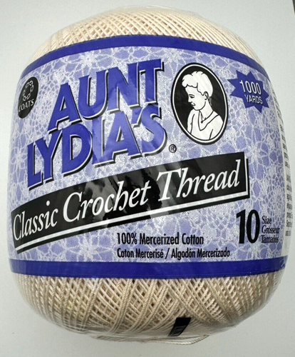 3 Pack Aunt Lydia's Crochet Thread Size 10 NATURAL ECRU 3000 yards 100% ...
