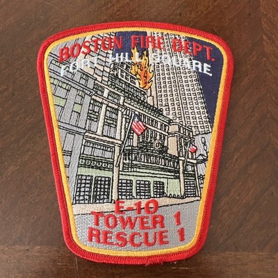 Boston FD Fire Department Fort Hill Square E10 Tower1 Rescue 1Patch ...