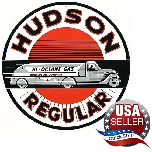 Tin Sign • Petroliana • Hudson Tanker Truck • Hi-Octane • Regular ...