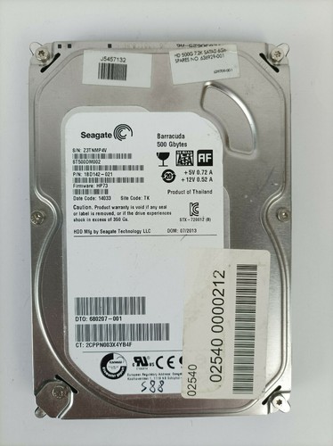 Seagate Barracuda 500GB ST500DM002 HP73 100535704 REV C Hard Disk HDD 3 ...