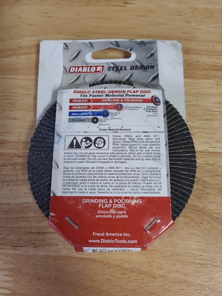 Diablo Steel Demon 4-1/2in x 5/8in Ceramic Thread Flap Disc 60 Grit ...