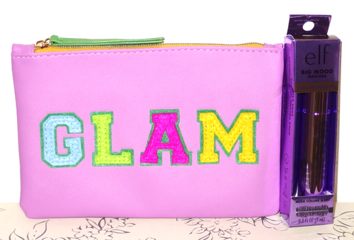 New Ipsy Makeup Bag GLAM Lavender and ELF Big Mood Mega Volume & Lift ...