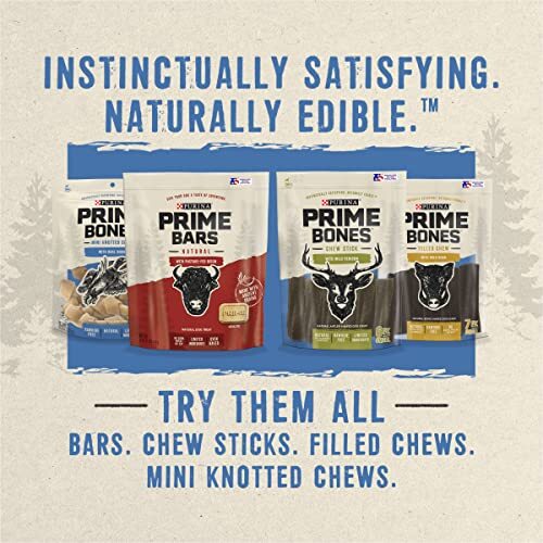 Purina Prime Bones Mini Knotted Chews Rawhide Natural Dog Treats with ...