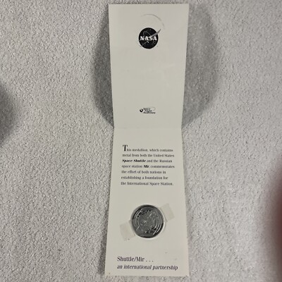 NASA COIN Medallion vtg Metal MIR Space Station Space Shuttle Flight ...