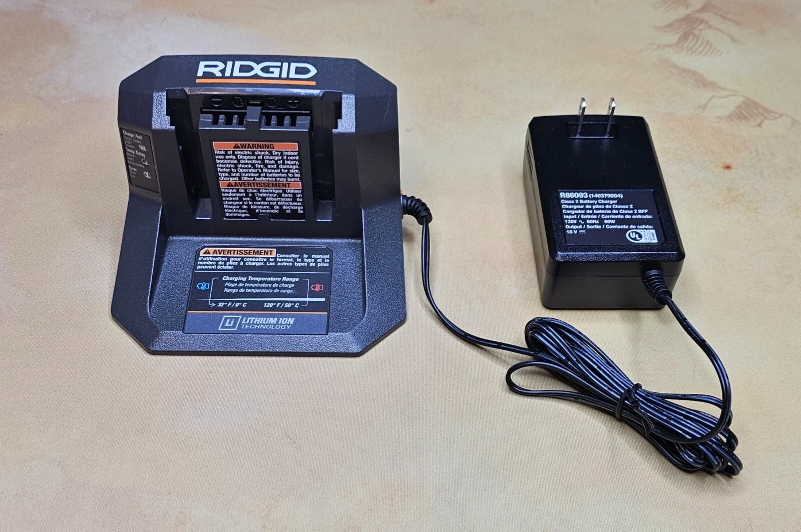 Genuine RIDGID 18 Volt lithium Ion Compact Battery Charger #R86093 New ...