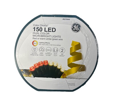 NEW GE COLOR CHOICE 150 COUNT LED DUAL COLOR RED WARM WHITE MICROBRIGHT ...