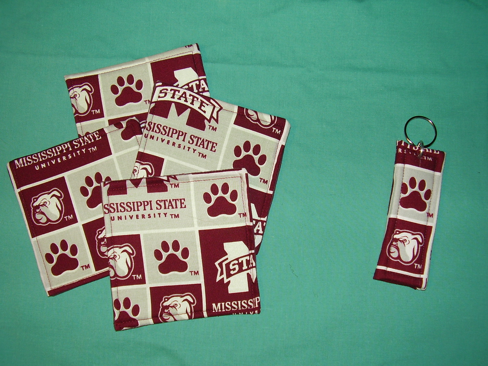 *COASTERS SET and/or KEYCHAIN key ring MISSISSIPPI STATE UNIVERSITY MSU ...