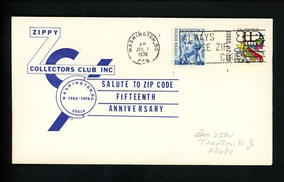 US Postal History Post Office Zip Code 15th Anniversary Slogan 1978 DC ...