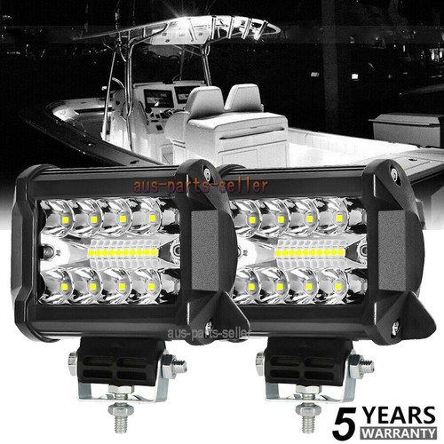 2pcs 200W 4" INCH LED Marine Spreader Deck/Mast Work lights For boat ...