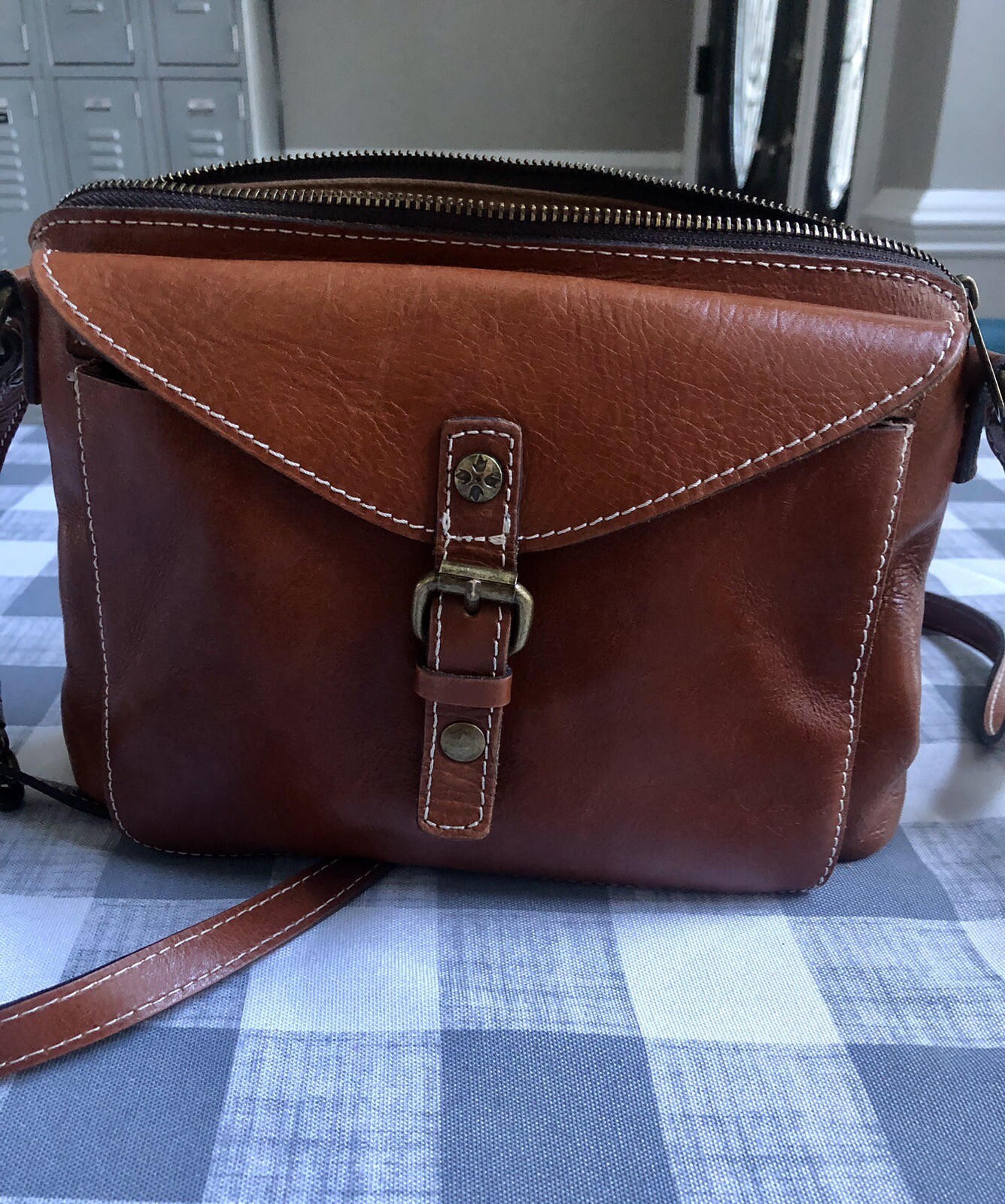 Patricia Nash Avellino Crossbody Brown Leather Bag Purse Italian ...