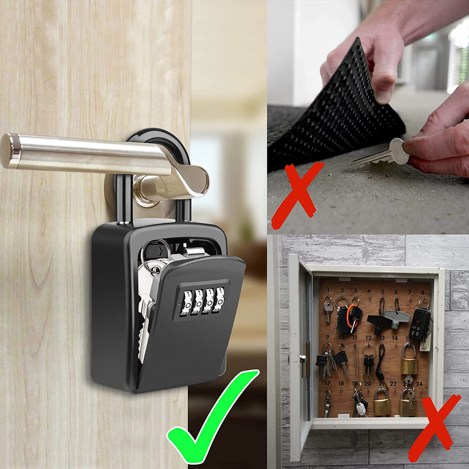 Key Safe, [Weatherproof] Portable Lock Box for Keys Outdoor with ...