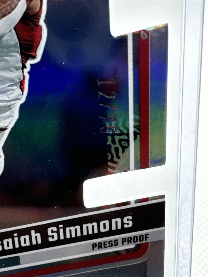 2023 Panini Donruss Isaiah Simmons #3 Press Proof Silver Die-Cut /75 | eBay