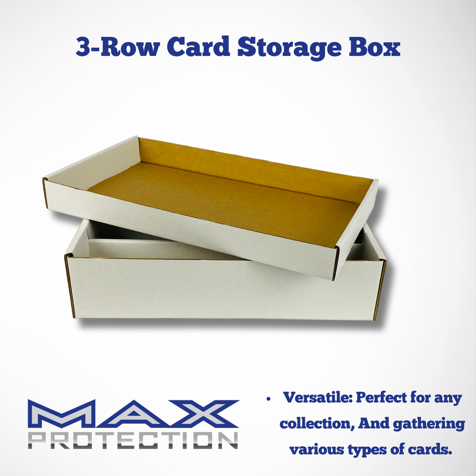 (10) Max Protection Super Shoe Box Card Storage - Durable 3 Row ...