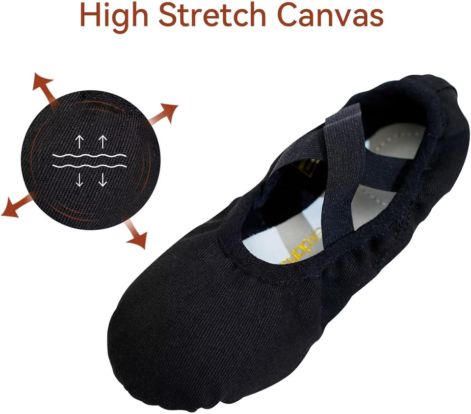 Ballet Shoes, Highly Stretch Canvas Ballet Flats Dance Shoes, Ballet ...