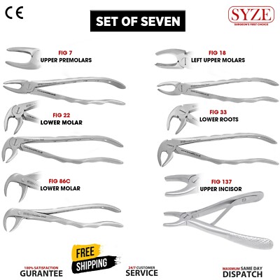 Extraction Forceps set Dental Surgical Pliers Oral Surgery Teeth ...