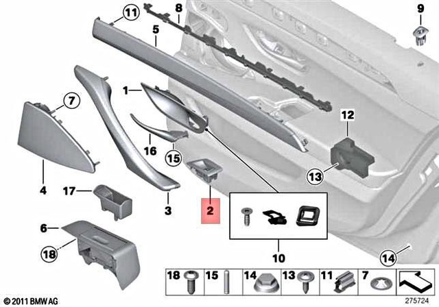 Genuine OEM Door Window Switch Bezel for BMW 51417225889 for sale ...
