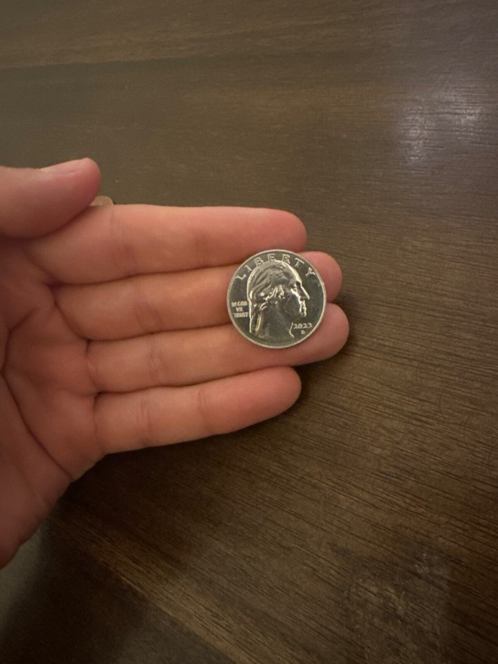 2023 D Washington Quarter Error on nose of George and Bubbles on neck ...