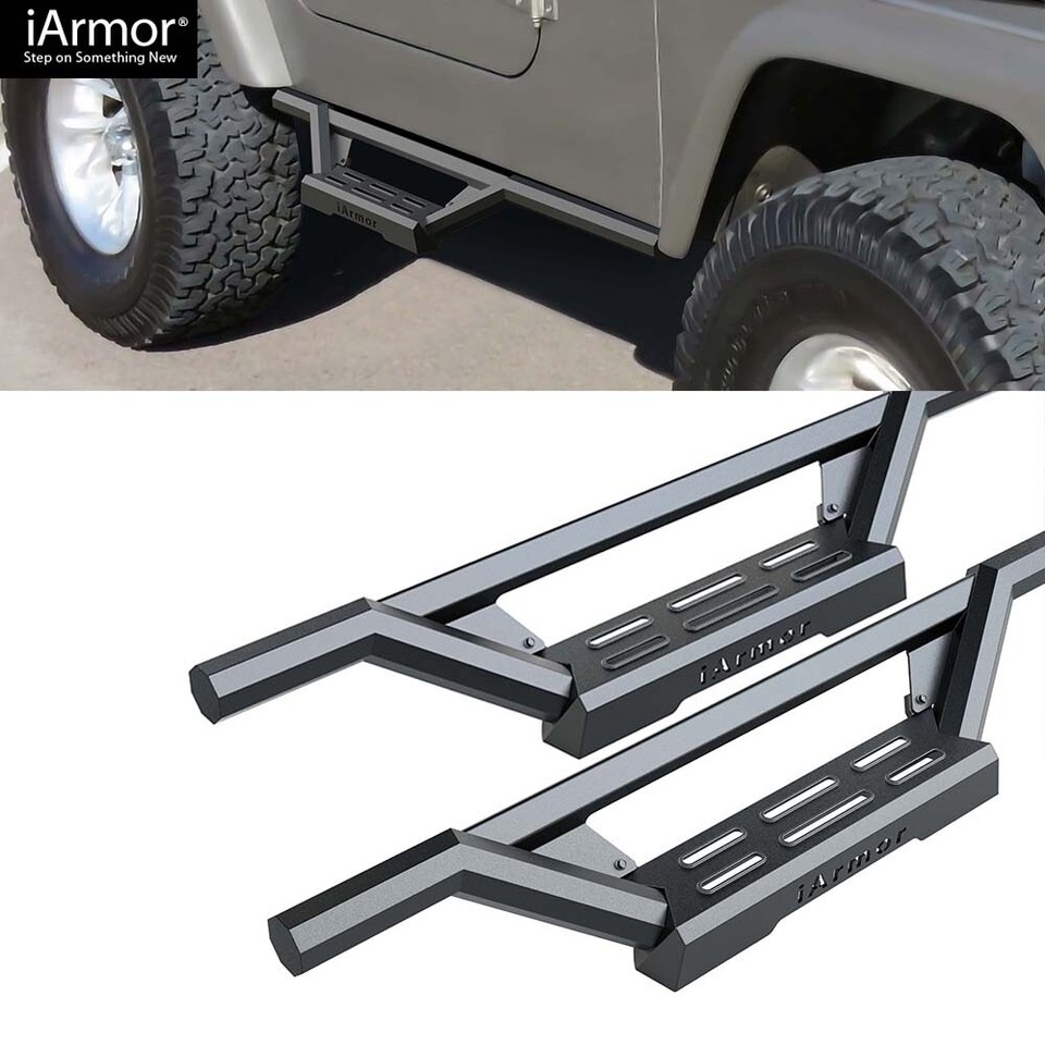 iArmor Stainless Steel Drop Steps for 87-06 Jeep Wrangler TJ YJ 2Dr | eBay