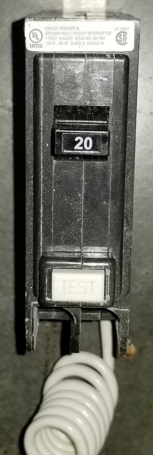 Eaton QBHGF1020 QBH1020GF Circuit Breaker 1 Pole 20 Amp 120 Vac GFCI ...