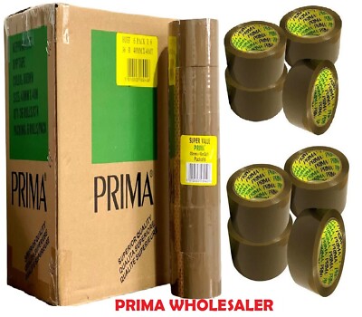 6 x PRIMA Brown Tape 48mm x 66M PARCEL Packing | eBay