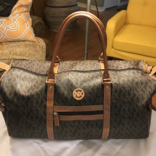 Women’s NX Noble Exchange Logo Weekender Bag Brown good condition | eBay