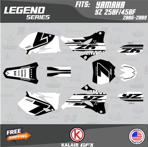 Graphics Kit for Yamaha YZ250F YZ450F (2006-2009) Legend - WHITE | eBay
