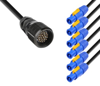 Spider fan-out by SOCAPEX 19p PowerCon in, syntax/Neutrik Connectors | eBay