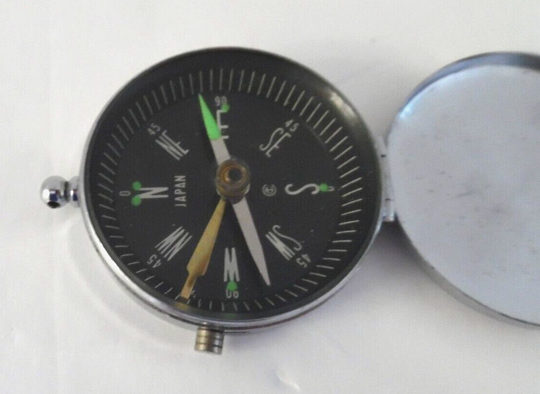 Vintage 1950's Chrome Locking Pocket Compass Made in Japan | eBay