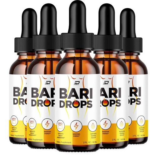 (5 Pack) Bari Drops Liquid Supplement-Natural Formula for Active ...