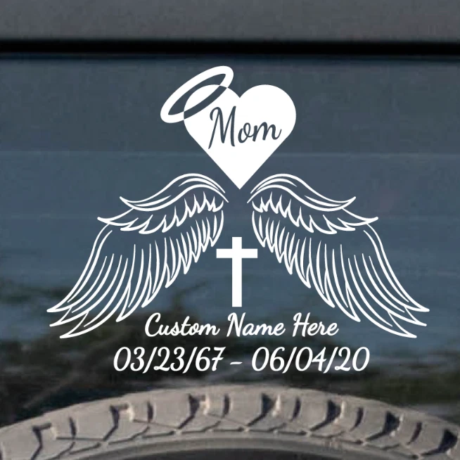 In Loving Memory Decal, Angel Wings Decal, Remembrance, 53% OFF