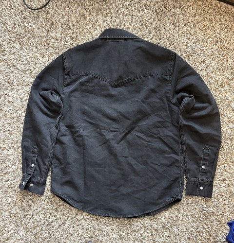 Levi's Women's The Western Shirt Pearl Snap Black Rose Size Medium ...