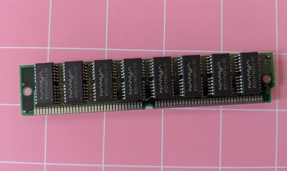 32MB 72-pin Simm 60ns EDO KBYTE #3756233 NANYA DRAM Memory STICK 8Mx32 ...