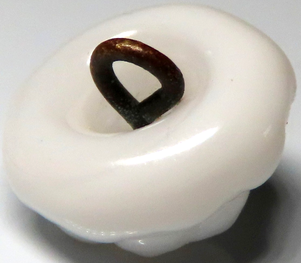 SWEET ANTIQUE 1830'S-1850'S MILKY OPAL CLAMBROTH GLASS CHARM STRING ...