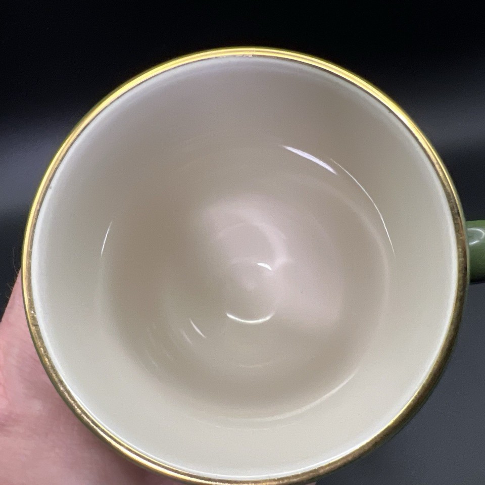 Harrods Department Store Gold Rim Olive Green Coffee/Tea Cup/Mug London ...