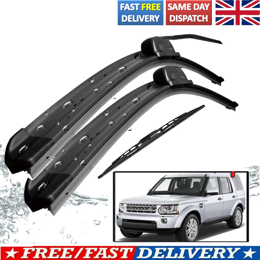 FOR LAND ROVER DISCOVERY 3 4 FRONT & REAR WIPER BLADES WINDSCREEN FLAT ...