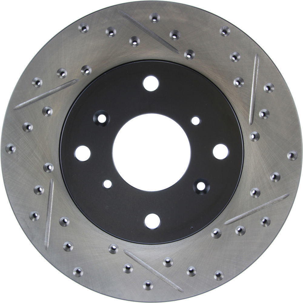 Disc Brake Rotor-Sport Cross-Drilled and Slotted Stoptech 127.40039L ...