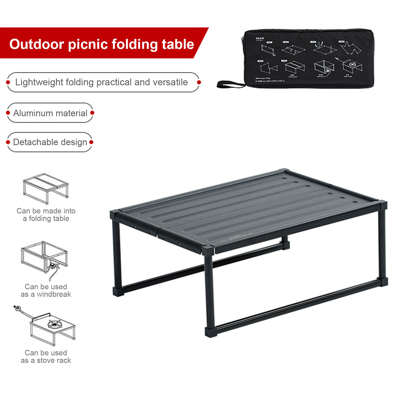 Camping Folding Table BBQ Folding Table Multifunction for Outdoor (L ...