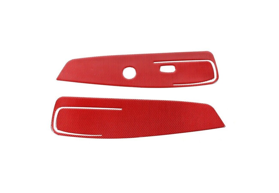 Red Carbon Fiber Front Seat Side Control Panel Cover For Dodge ...