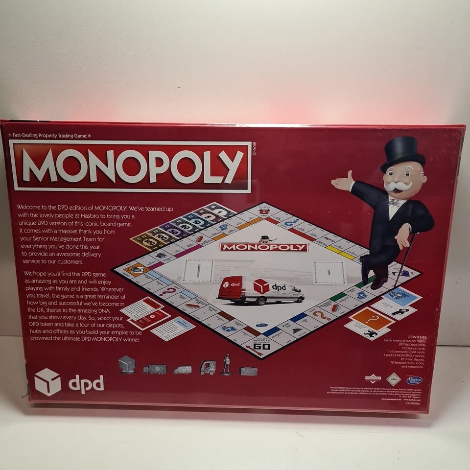 BRAND NEW FACTORY SEALED Hasbro Gaming dpd DPD Monopoly Board Game 1kg ...