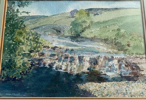 SAM CHADWICK Original Watercolour Painting BIRKDALE BECK SWALEDALE ...